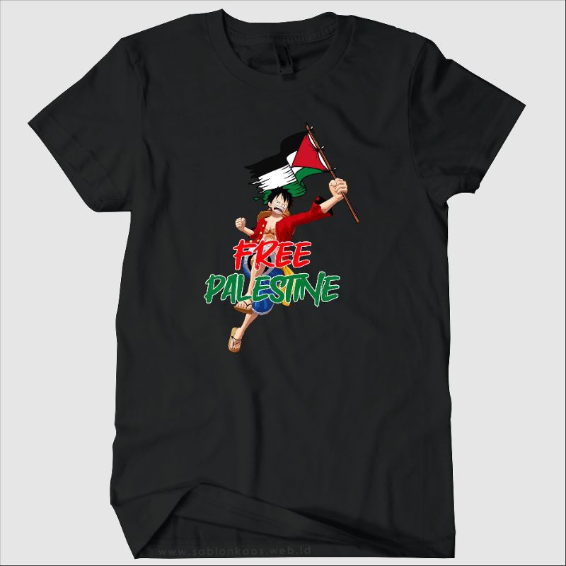Jual kaos free palestine onepiece luffy | Shopee Indonesia