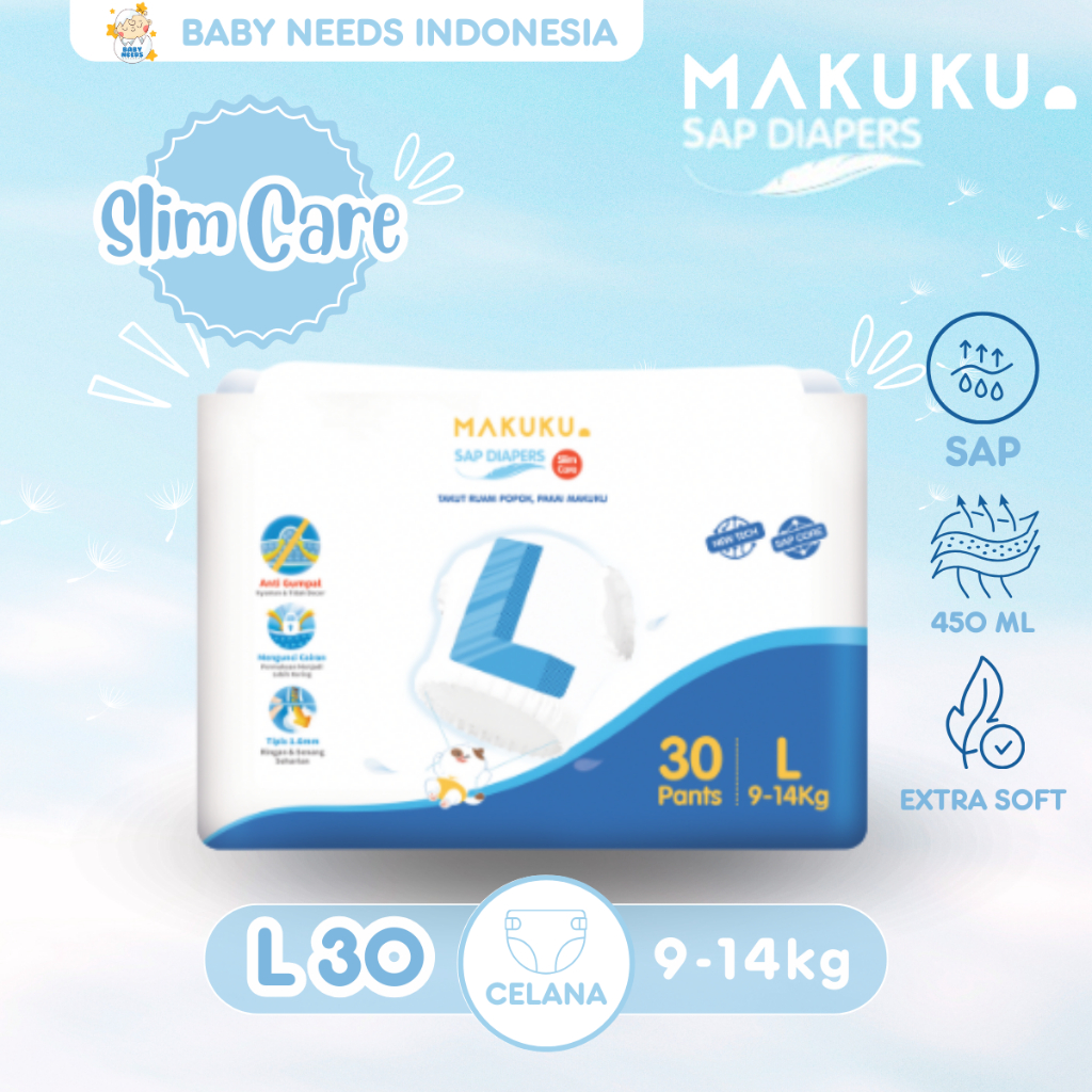Jual MAKUKU SAP Diapers Slim Care NB36 / S34 / M32 / L30 / XL28 / XXL26 - Popok Bayi | Shopee ...
