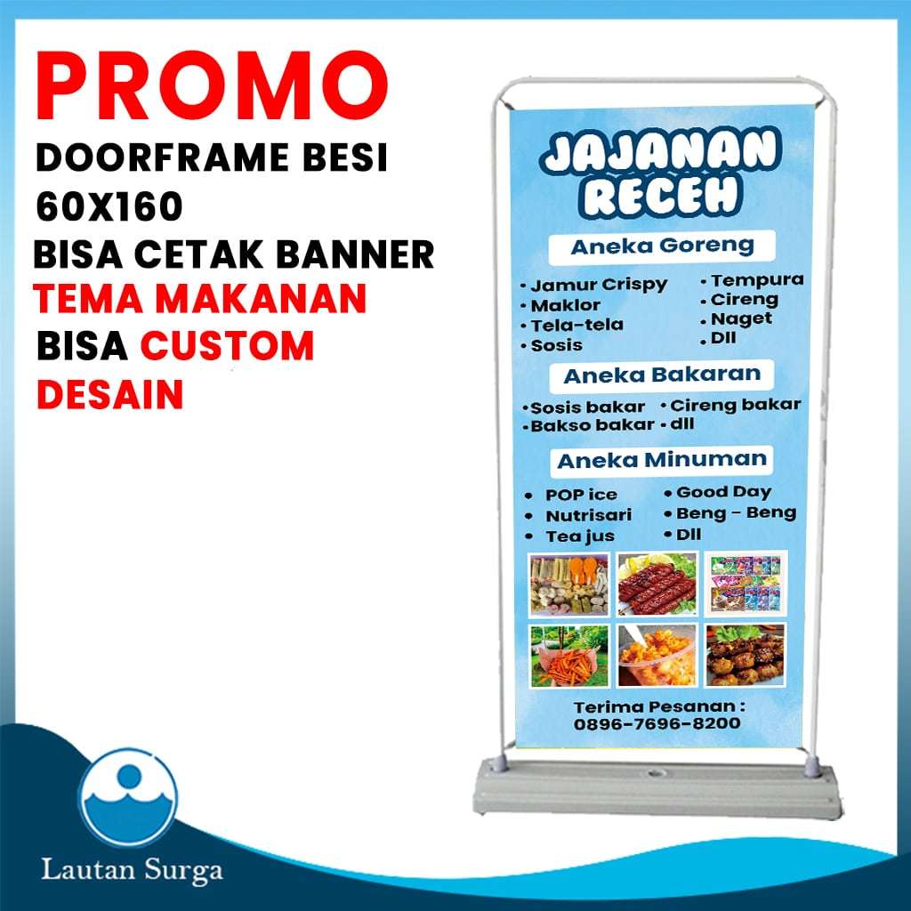 Jual (PAKET Standing Door Frame Water Besi) Cetak Standing Banner Door ...