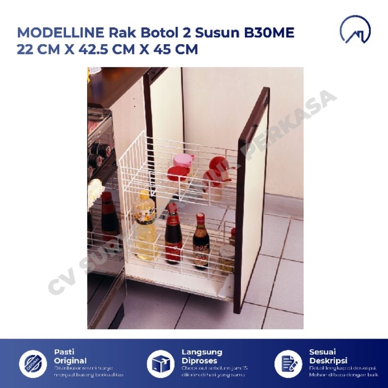 Jual MODELLINE B30ME / MODELLINE Rak Botol Kitchen Set 2 Susun Rak Laci ...