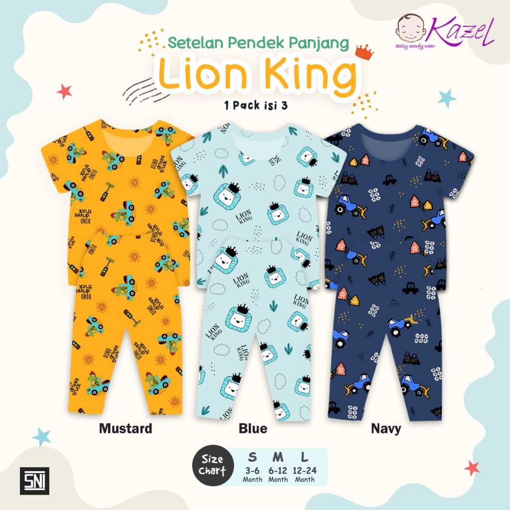 Jual Kazel Setelan Rib Oblong Tipis Love Bird/Lion King/ Blue Bird ...