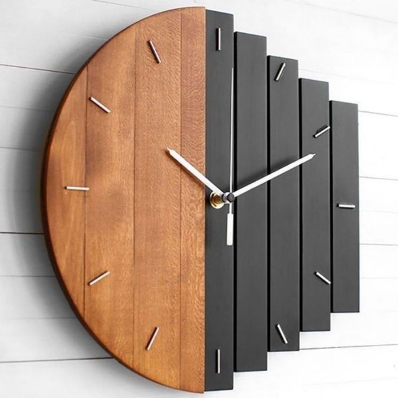 Jual jam dinding kayu terbaru/jam minimalis/wooden clock/jam dinding ...