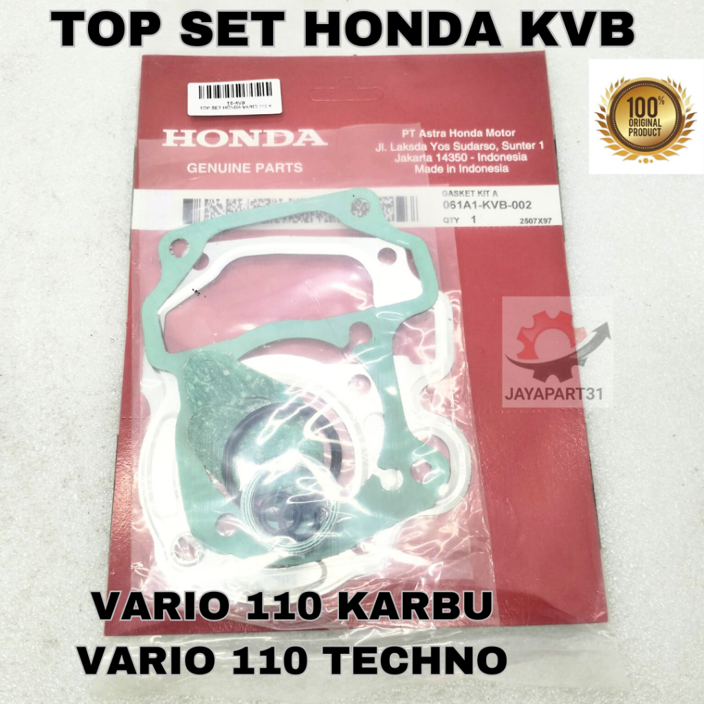 Jual PAKING TOP SET HONDA KVB KUALITAS ASLI ORIGINAL VARIO 110 KARBU ...