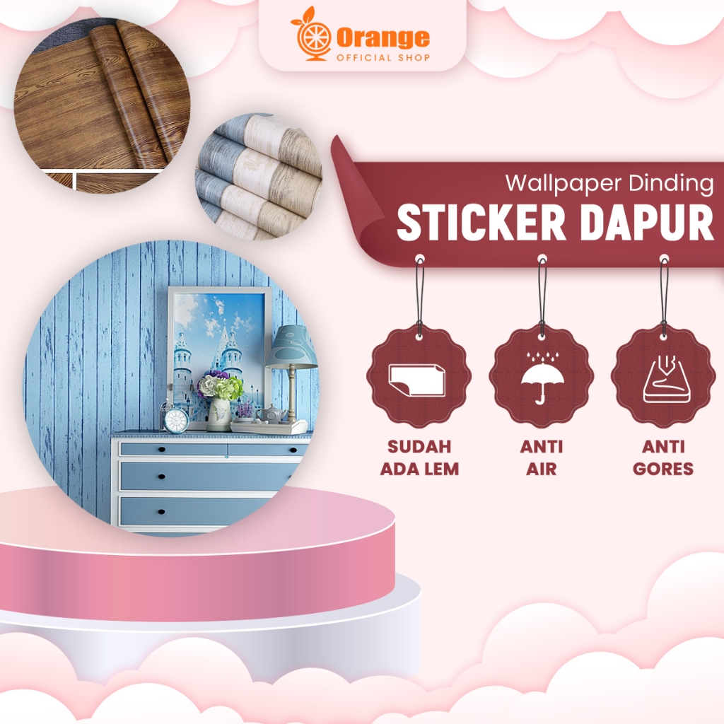 Jual Wallpaper Aestetic Wallstiker dinding Wallpaper elegan motif kayu ...