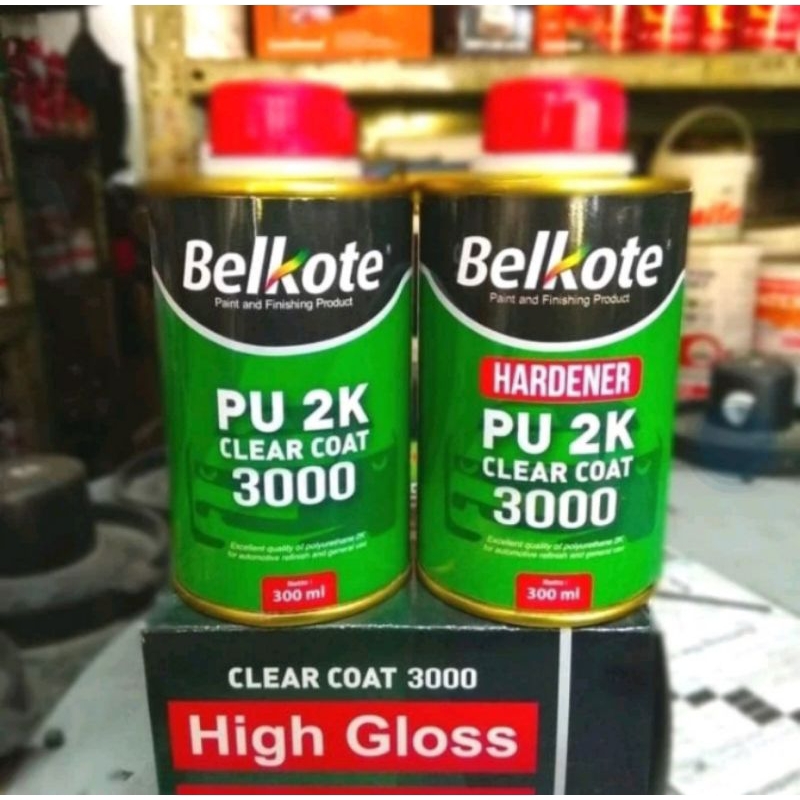 Jual Belkote 3000 Pernis / Clear Coat PU 2K Belkote / Set 600Ml Glossl ...