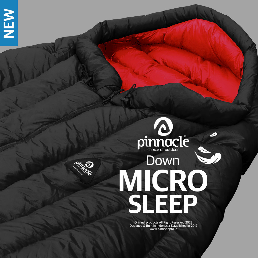 Jual Pinnacle Pro Official Sleeping Bag Micro Sleep Down - Black Red ...