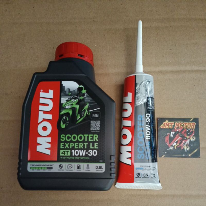 Jual MOTUL PAKET OLI MATIC SCOOTER EXPERT LE 10W30 10W40 800ML + MOTUL ...