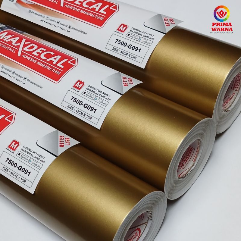 Jual MAXDECAL 7500 091 Gold Sticker Skotlet Stiker Kilap Gloss Glossy ...