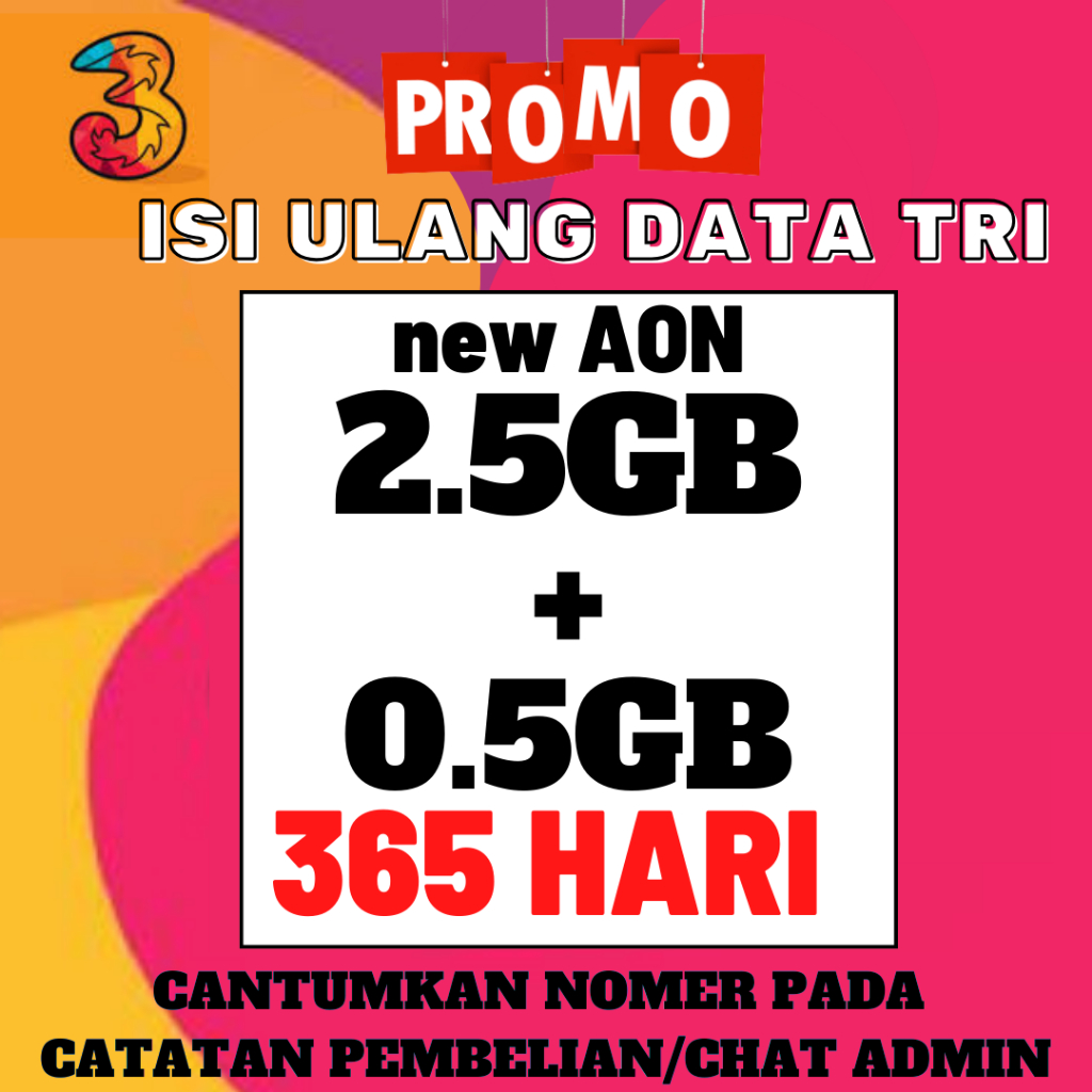 Jual KUOTA TRI MURAH HAPPY HARIAN 1 GB, 2 GB, 3 GB 3 D, 3,5 GB, 3 GB 7 GB, 6 GB, 9 GB | Shopee ...