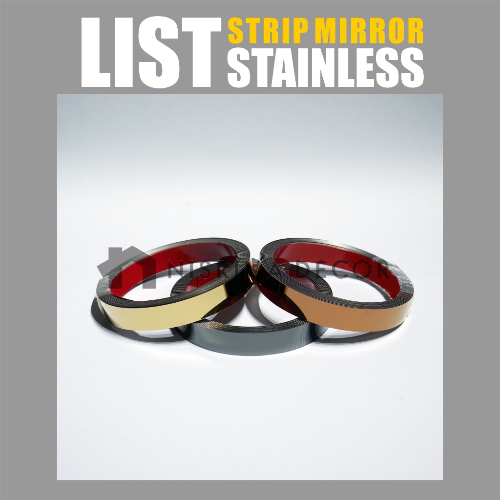Jual List Plat Strip Mirror - List Stainless Steel - List Gold Strip 1. ...