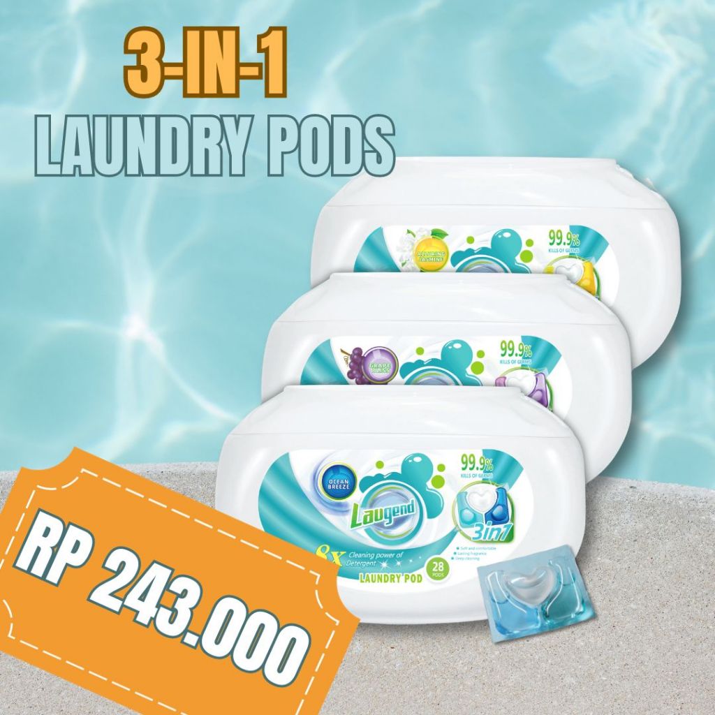 Jual 15-day pre-order [Laugend] 3in1 Laundry Pods 3 Box | Deterjen Kapsul 3in1 | Deterjen ...