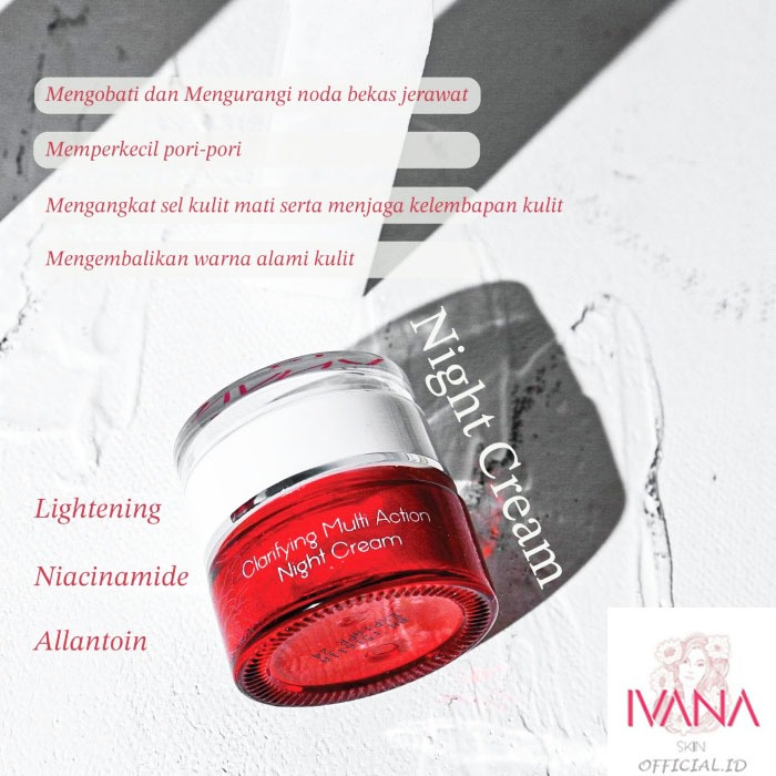 Jual Ivana Skin Beauty Clarifying Night Cream (20ml) / Multi Action Krim Malam | Shopee Indonesia