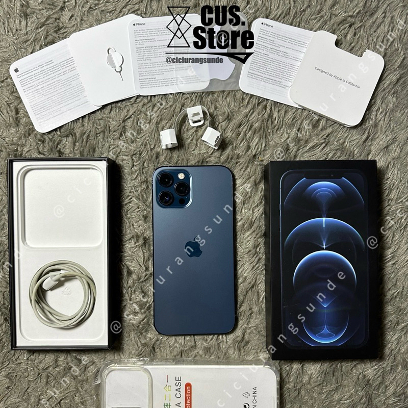 Jual Iphone 12 Pro Max 256Gb Pacific Blue beacukai setara IBox MULUS | Shopee Indonesia