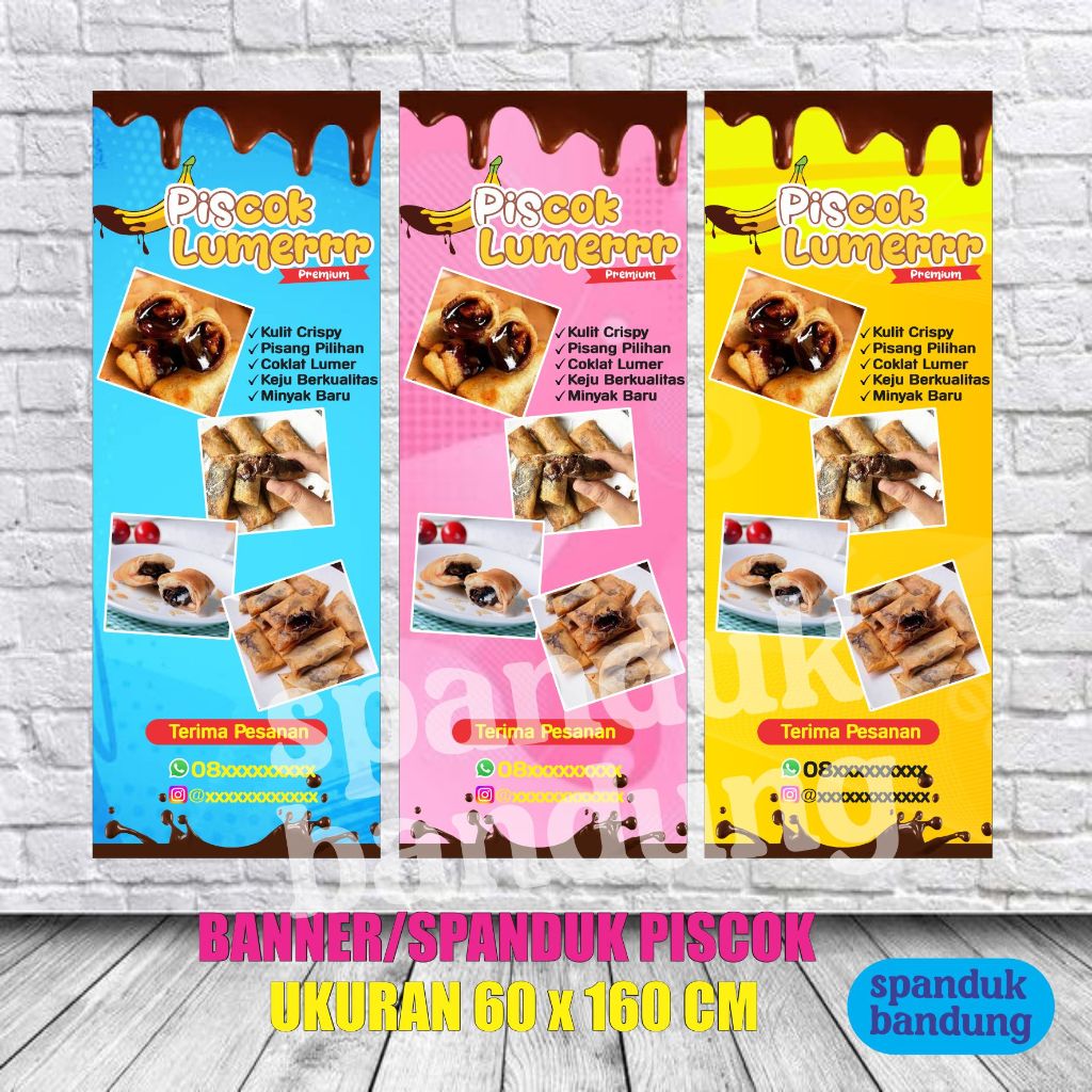Jual cetak spanduk piscok lumer / print spanduk pisang coklat lumer ...