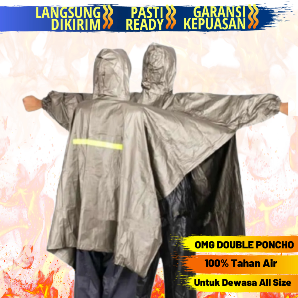 Jual Jas Hujan Double Poncho OMG 2 Kepala 2in1 Tebal Bagus | Shopee ...