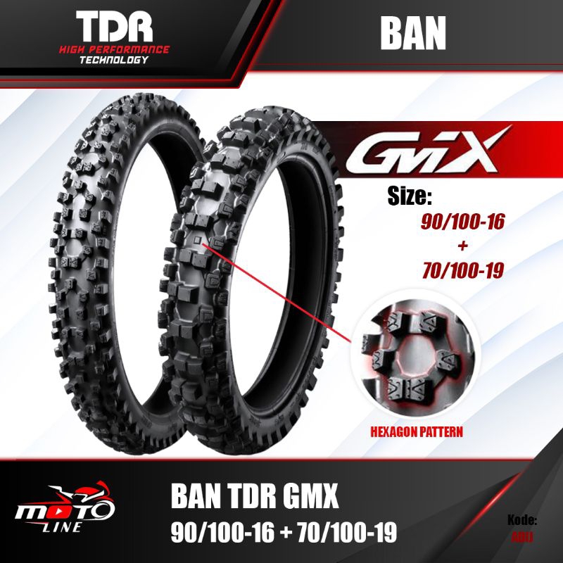 Jual Ban Offroad Set TDR GMX 90/100-16 + 70/100-19 Ban Set Depan ...