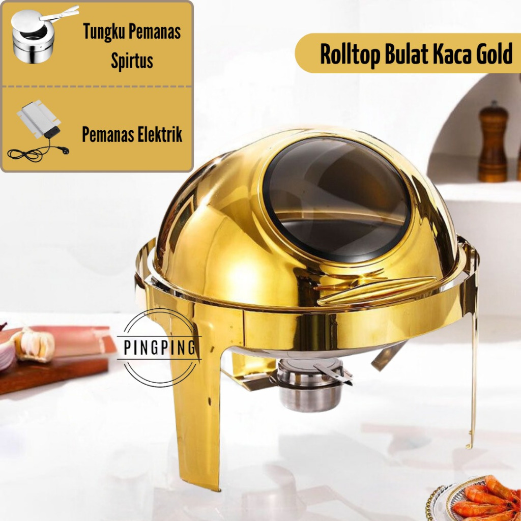 Jual PINGPING - Rolltop bulat Prasmanan / chaving dish bulat ...