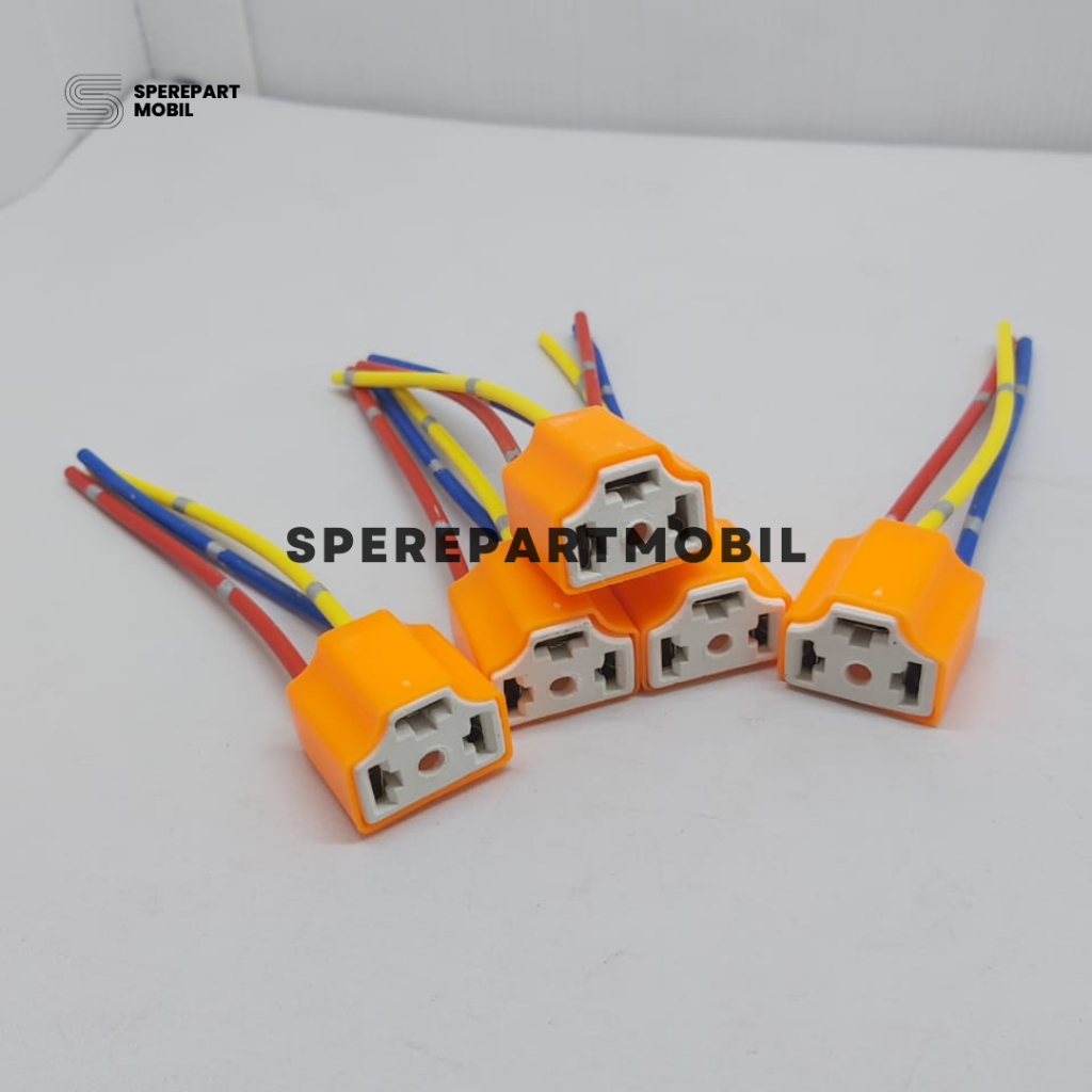 Jual Soket Lampu Sealbeam H4 Plus Kabel Socket lampu H4 keramik Socket ...