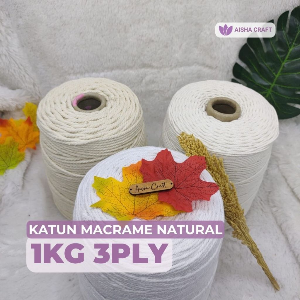 Jual Tali Katun Macrame 2MM 3MM 4MM 1KG 3PLY NATURAL | Shopee Indonesia
