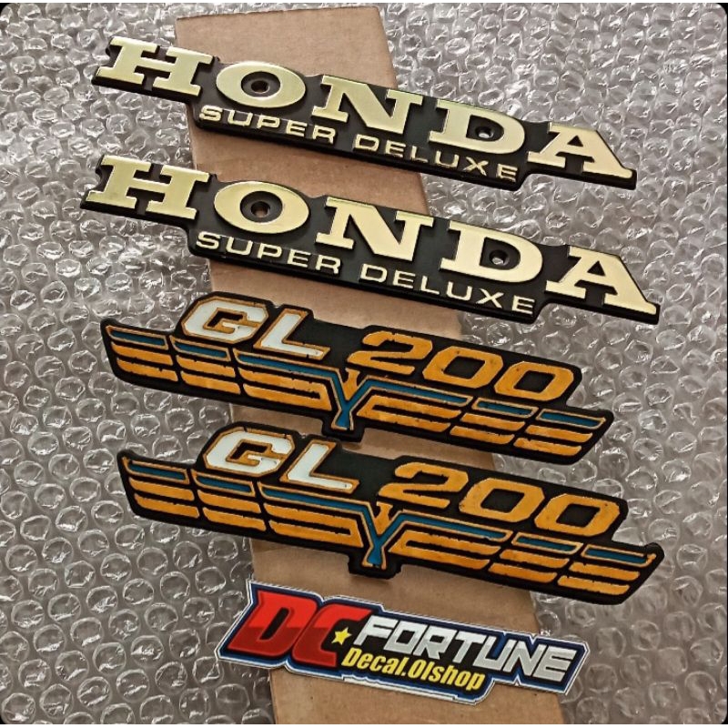 Jual emblem tengki gl 100 set emblem box aki gl 200 garuda biru ...
