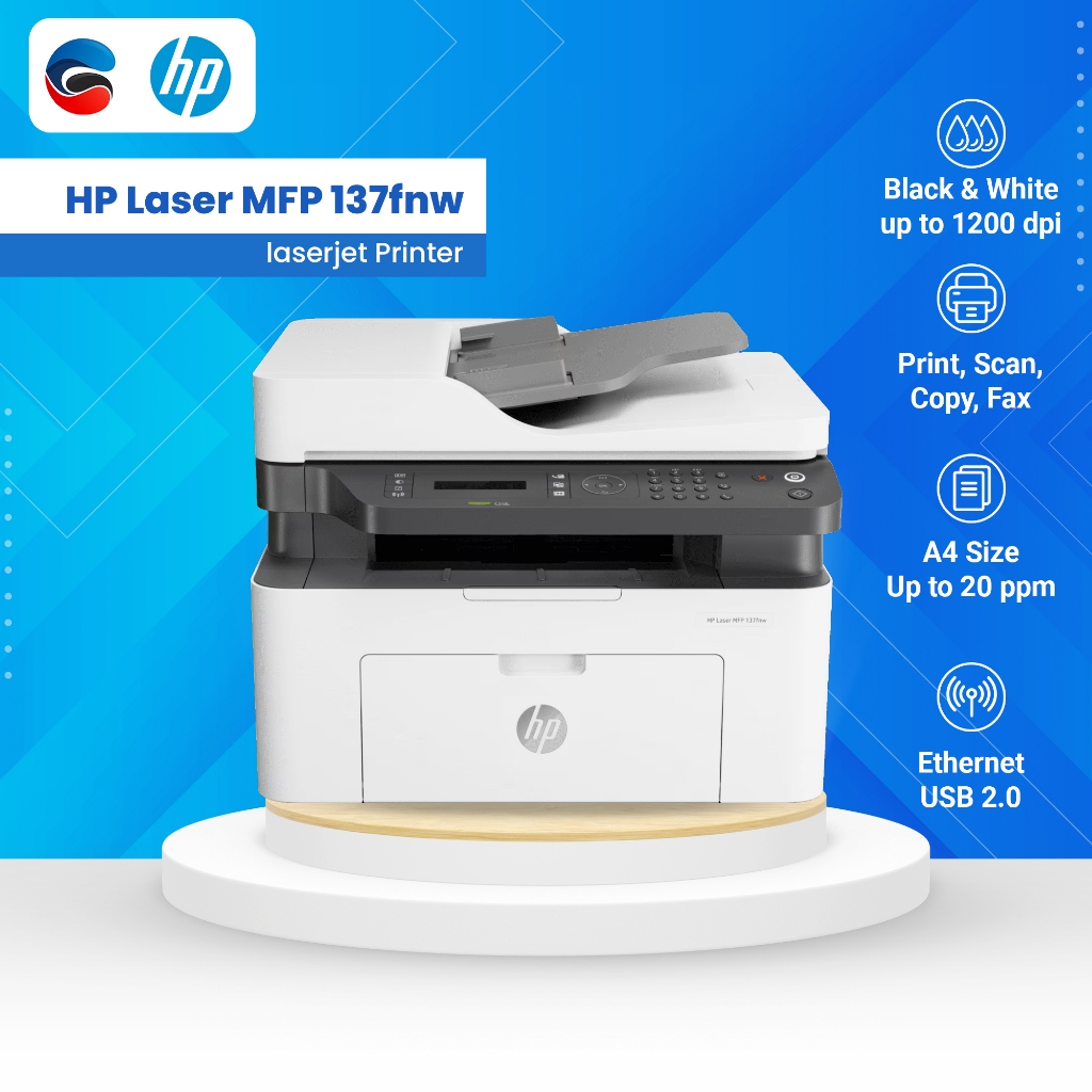 Jual HP Printer LaserJet Pro MFP 137fnw [4ZB84A] | Shopee Indonesia