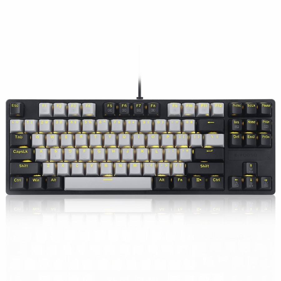 Jual E-YOOSO Z-87 MECHANICAL KEYBOARD 87 KEY GREY BLACK SINGLE LIGHT ...