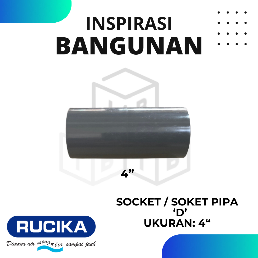 Jual Socket / sock pvc rucika / fitting pipa socket soket 4” rucika D ...