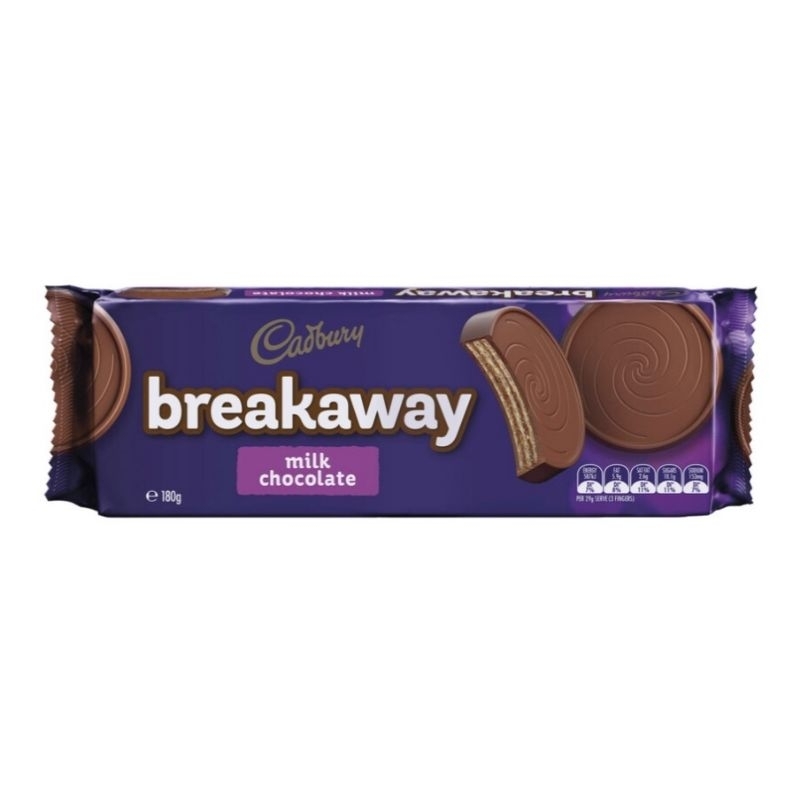 Jual Cadbury Breakaway Milk Chocolate Biscuit | 180g Australia | Shopee ...