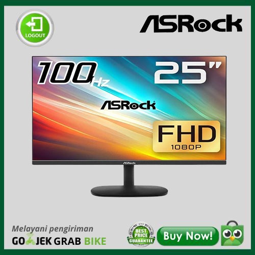 Jual Monitor LED ASRock CL25FF 24.5" IPS 100Hz 1ms VGA HDMI FreeSync ...