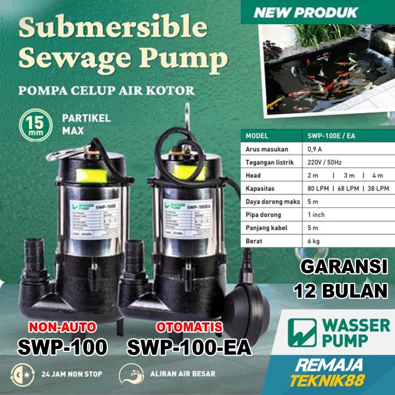 Jual Wasser SWP-100EA / Pompa Celup Air Kotor Wasser SWP 100 EA ...