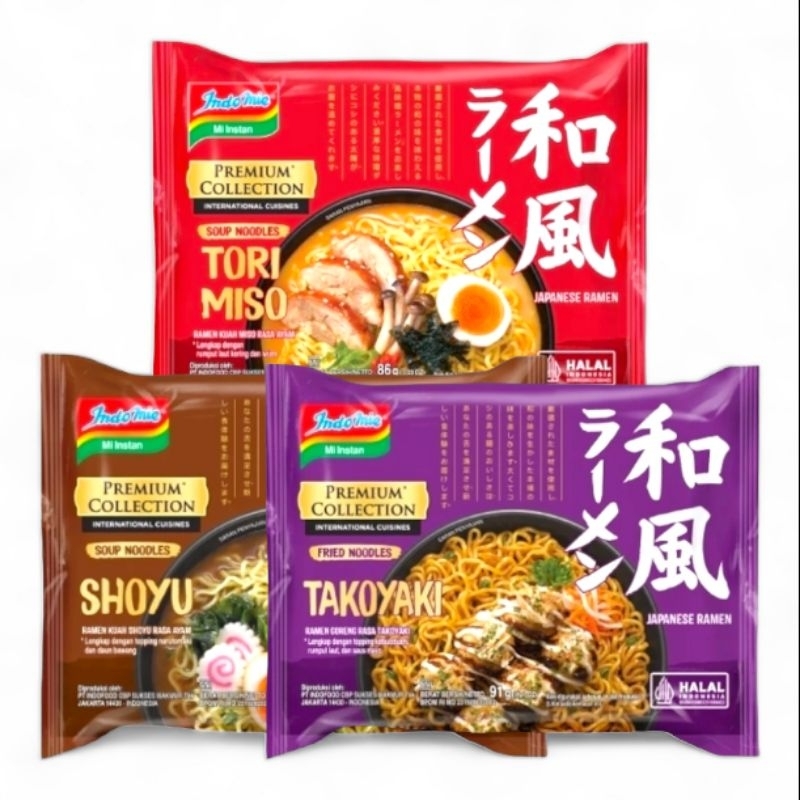 Jual Indomie Premium Collection Takoyaki, Shoyu,Tori Miso-Mie instan ...
