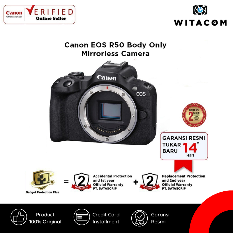 Jual Canon EOS R50 / EOS R 50 Body Only Black - Garansi Resmi | Shopee ...