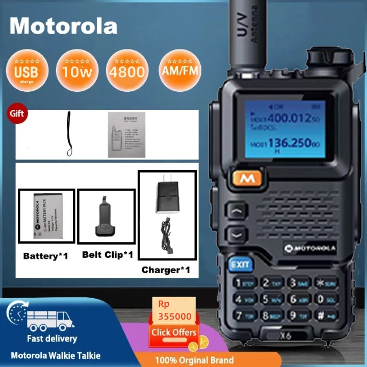 Jual HT Motorola Walkie Talkie X6 Jarak Jauh Panjang Dialog handy talky ...