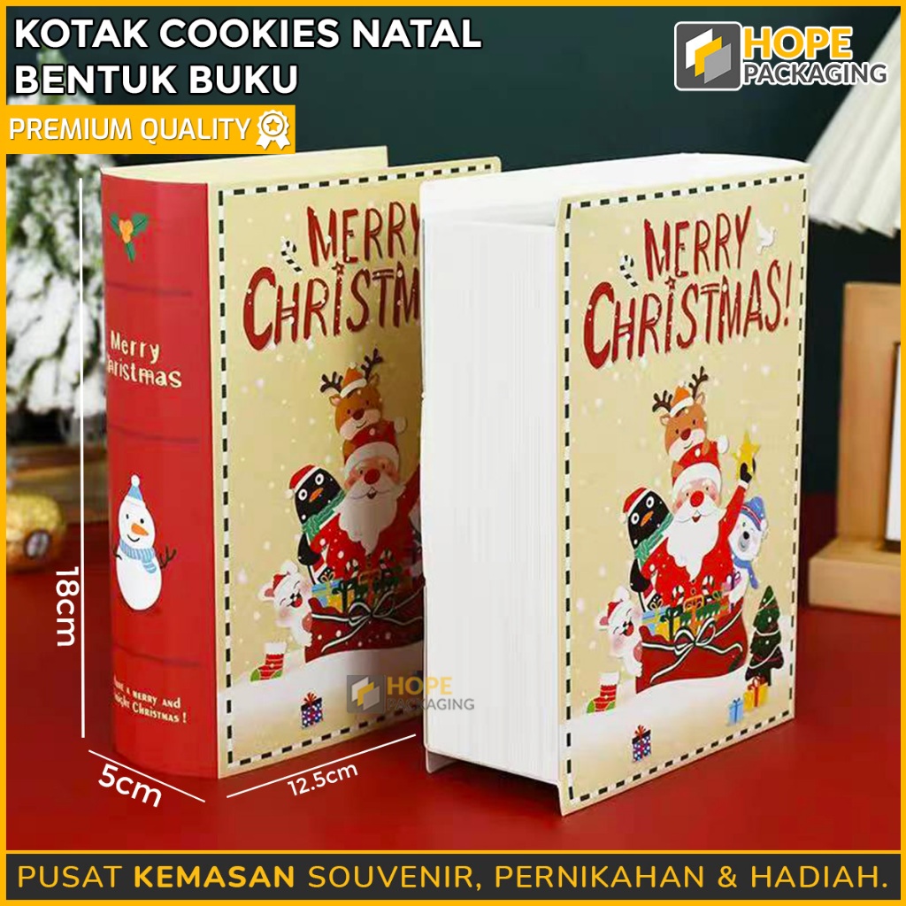 Jual Kotak Cookies Natal / Kotak Cookies Natal Bentuk Buku / Box ...