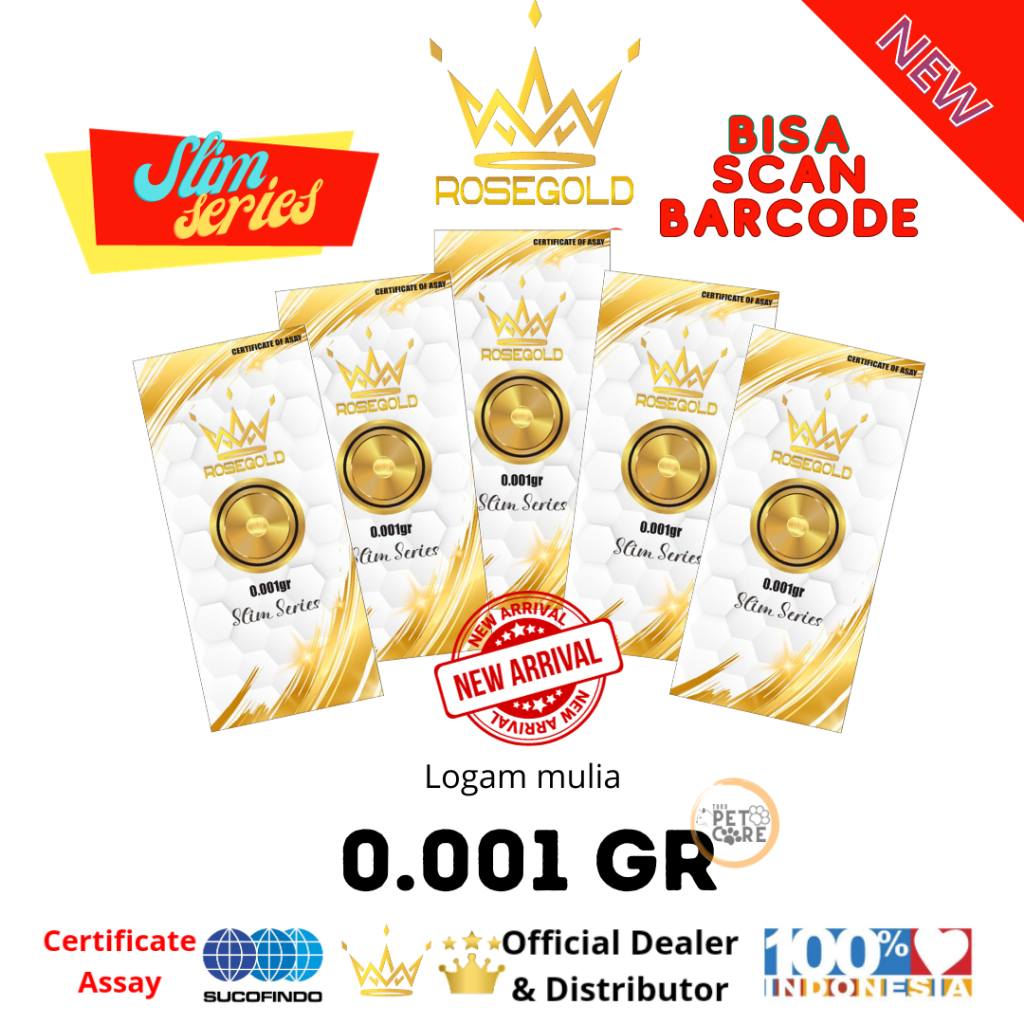 Jual ROSE GOLD BABY GOLD MINIGOLD Slim Series 0.001gr Emas Mini Logam ...