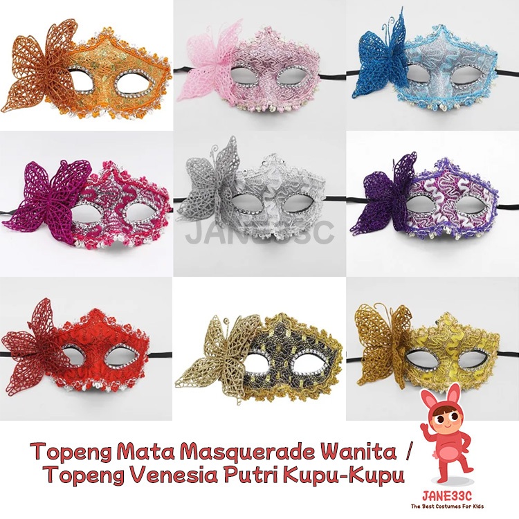 Jual Topeng Mata Masquerade Wanita / Topeng Venesia Putri KUPU-KUPU ...