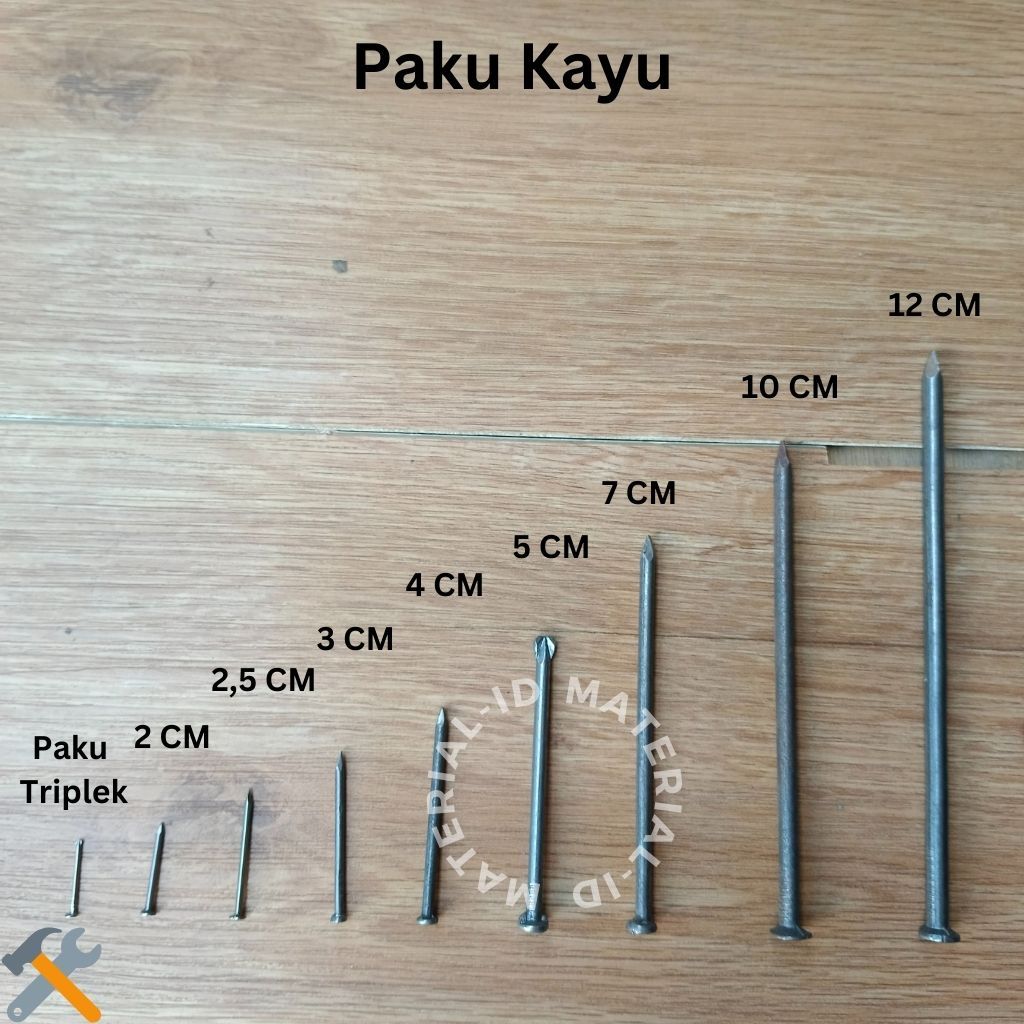 Jual 1/4 KG Paku Kayu Reng Triplek 2 3 4 5 7 10 12 15 CM Inch | Shopee Indonesia