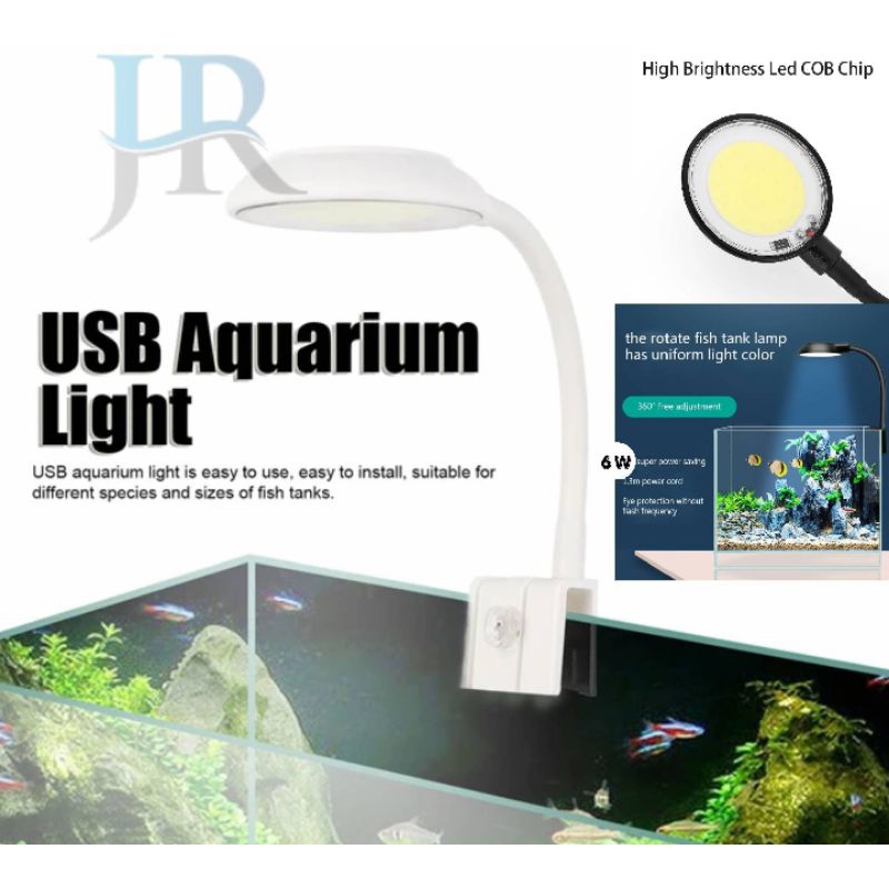 Jual Lampu Jepit USB LED clip light aquarium mini bulat Amara AA COB ...
