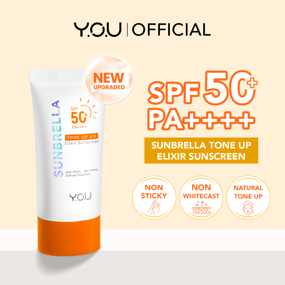 Jual YOU Sunbrella Tone Up UV Elixir Sunscreen SPF50+ PA++++ | Tabir Surya Mencerahkan dan ...