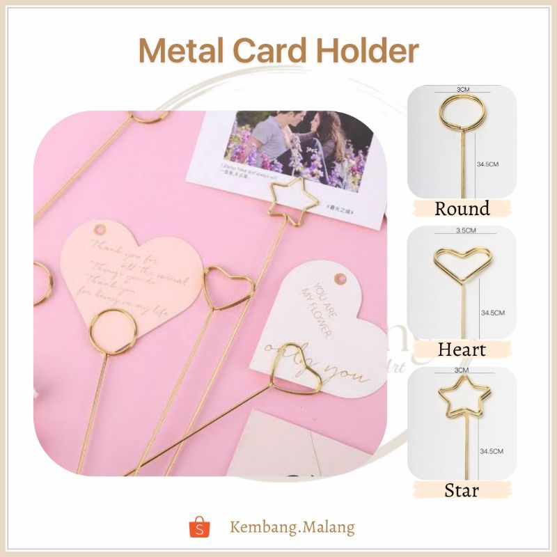 Jual [10-20 Pcs] Metal Stick Card Holder Stick Kartu Ucapan Besi Metal ...