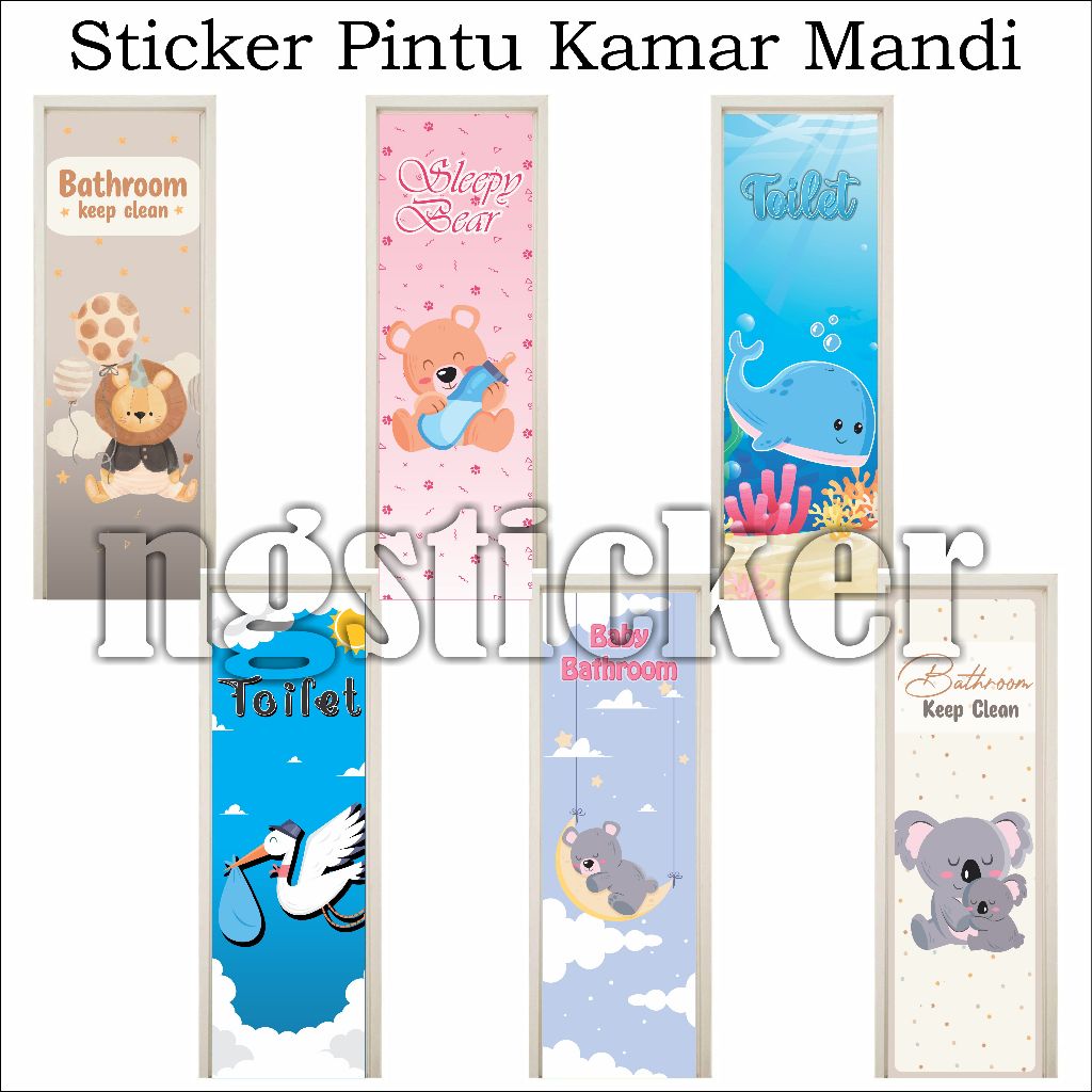 Jual Stiker pintu kamar mandi , bathroom sticker / Dekorasi karakter ...