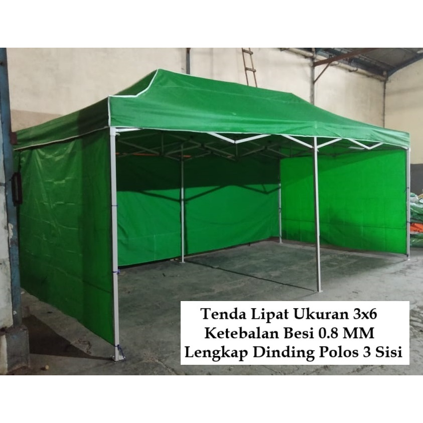 Jual Tenda Lipat Ukuran 3x6 Besi Super Premium Lengkap Dinding Polos 3 ...