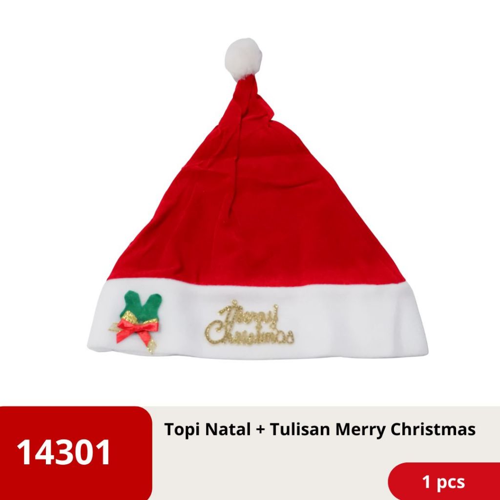 Jual Topi Santa Claus Sinterklas Natal + Tulisan Merry Christmas ...