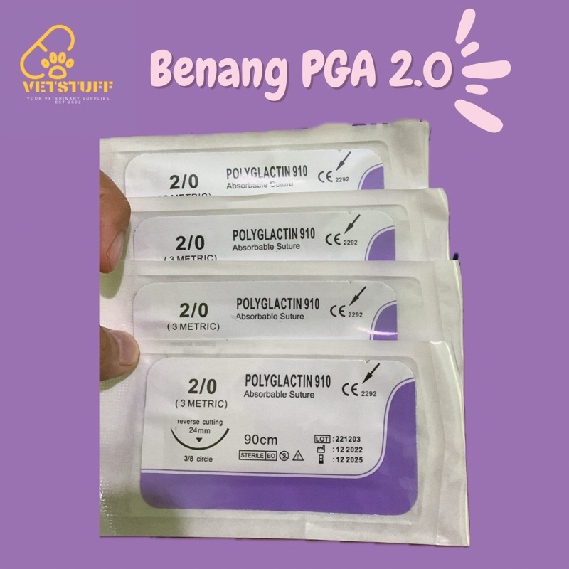 Jual Benang Bedah Surgical Suture PGA Polyglactin 2.0 Cutting | Shopee Indonesia