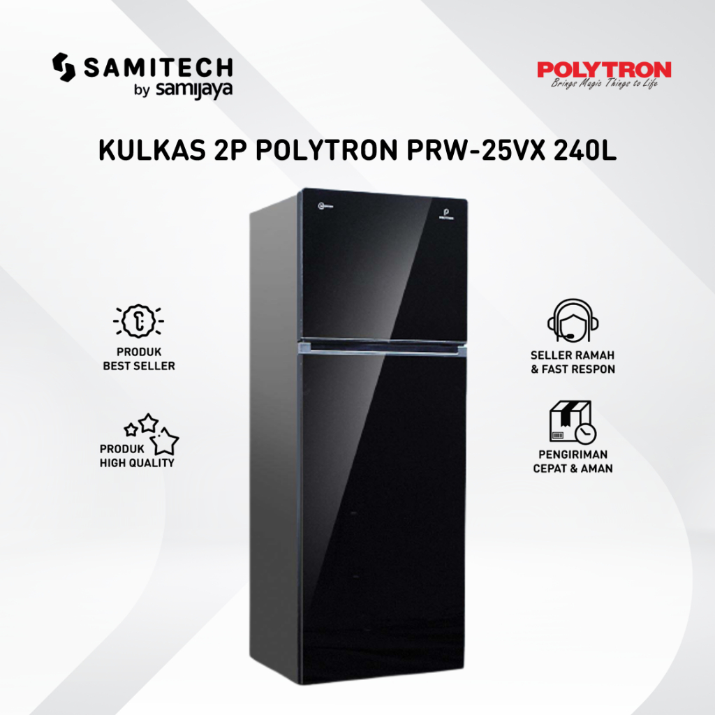 Jual Kulkas 2 Pintu POLYTRON PRW-25VX Belleza Jumbo Inverter 25VX 240 ...
