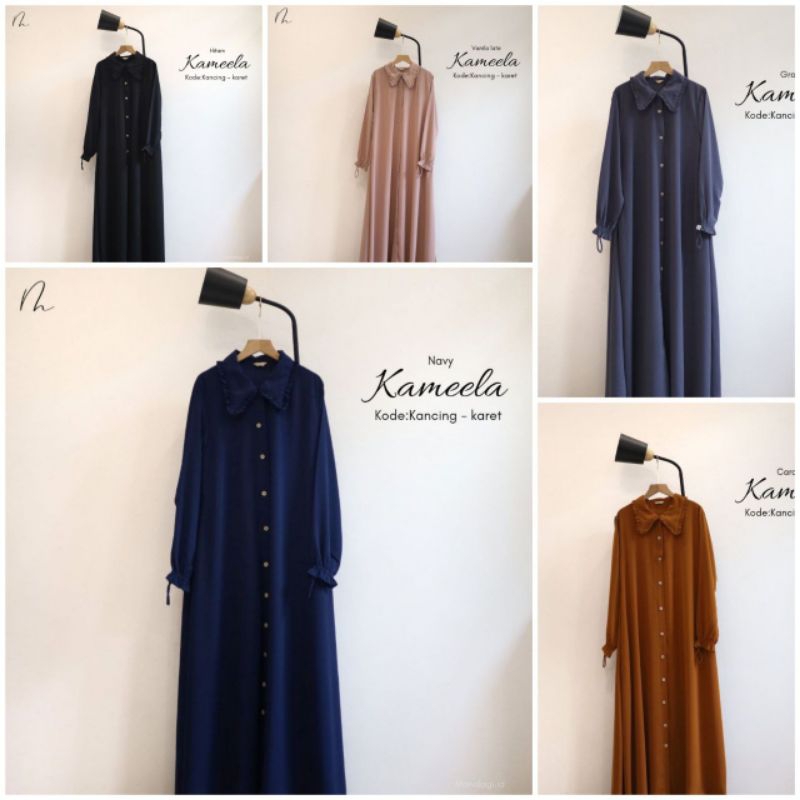 Jual Gamis abaya kameela kancing-karet | Shopee Indonesia