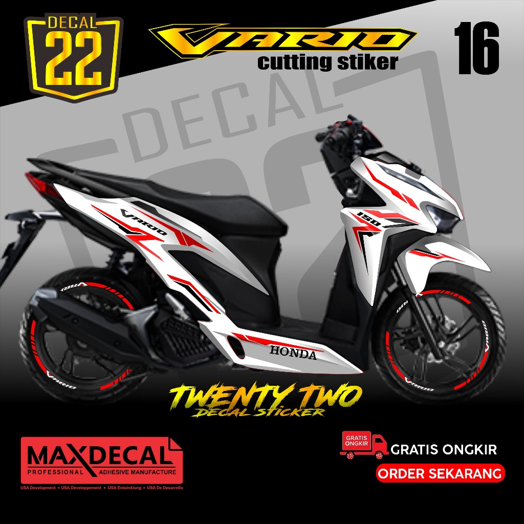 Jual Cutting Sticker Vario 150 & 125 - Aksesoris Motor Stiker Honda Vario New Schotlite Cutting ...