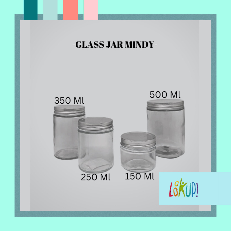 Jual TOPLES KACA/ TOPLES JAR KACA 150 ML 250 ML 350ML 500ML/ TOPLES KACA TUTUP ALUMINIUM Kode ...