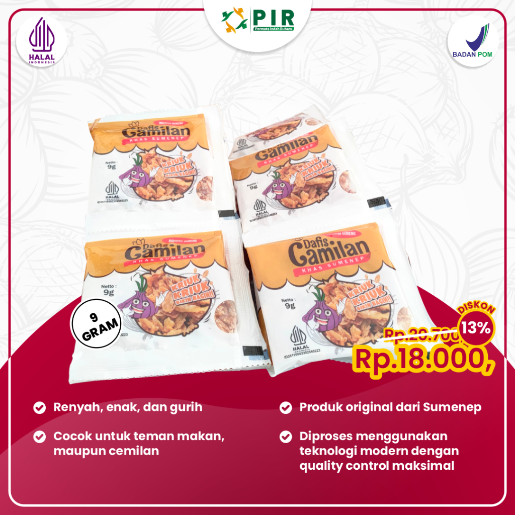 Jual Cemilan Asli Sumenep Bawang Merah Goreng Dafis Camilan Sachet ...