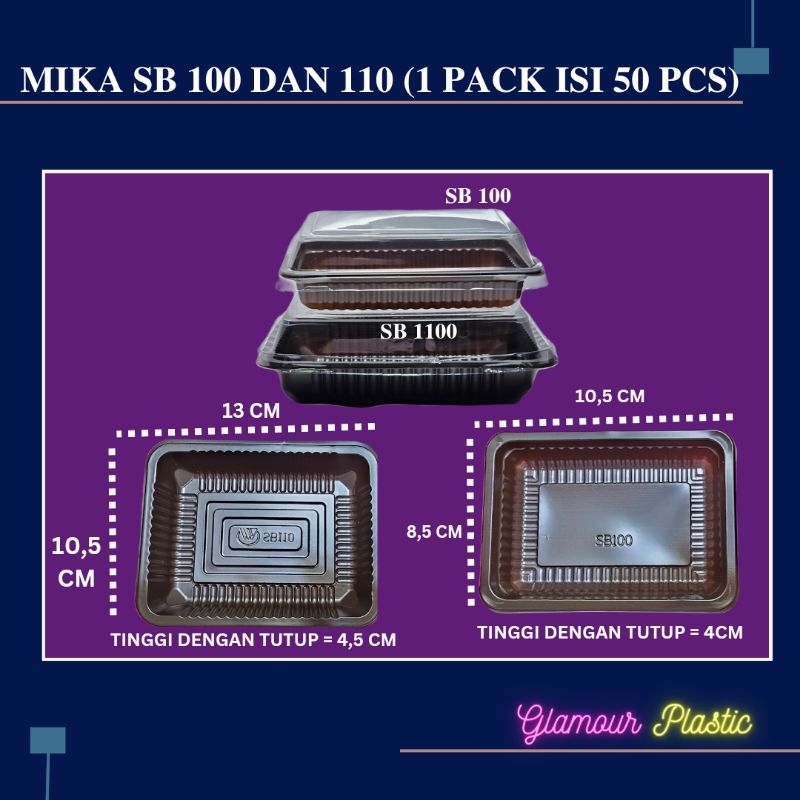 Jual Mika SB 100 dan SB 110 (1 pack isi 50 pcs + tutup)/Mika kecil/Mika ...